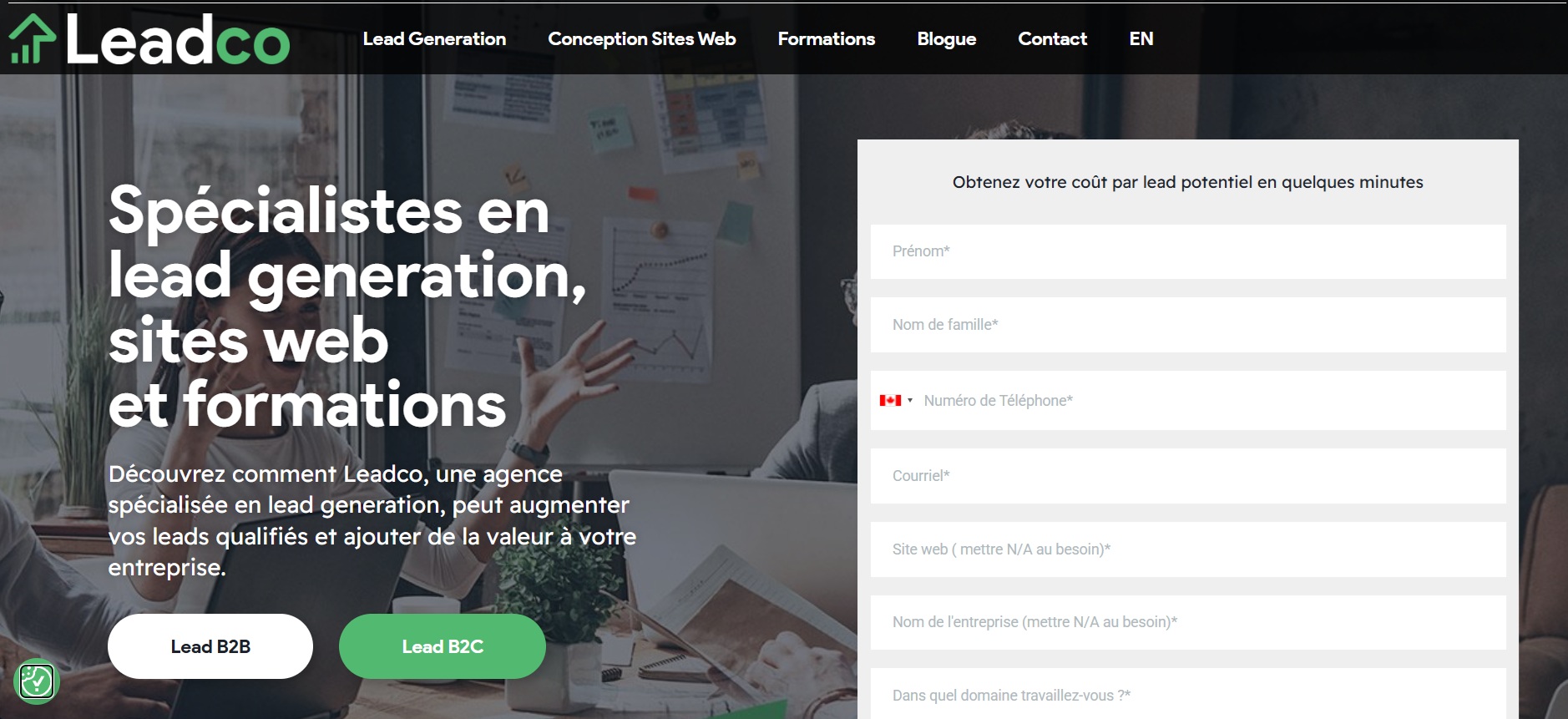 Accueil - Leadco. Lead generation, Sherbrooke, Montreal, Quebec